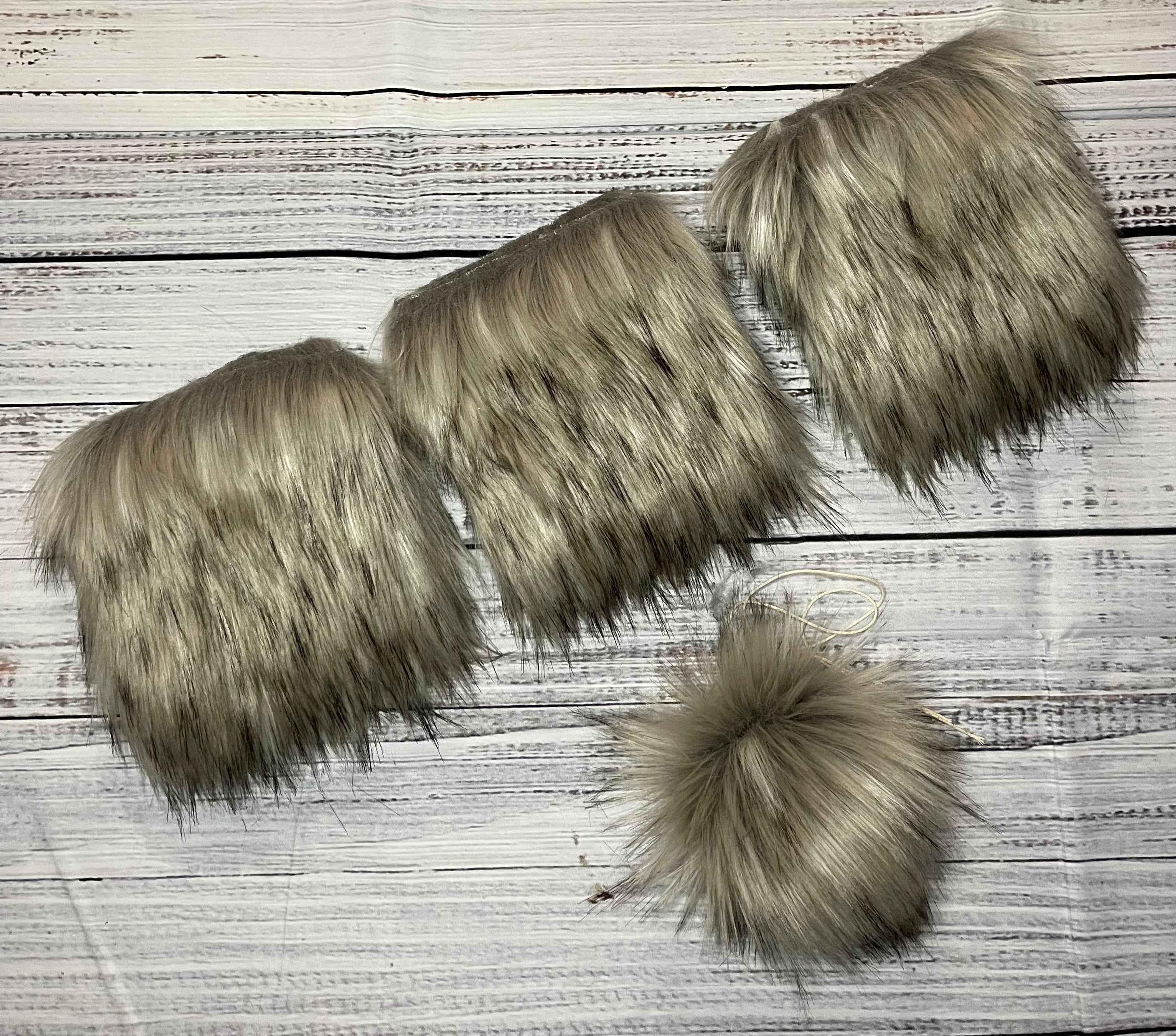 Silver fox - Faux Fur Fabric Cuts for Do It Yourself Pom Poms ...